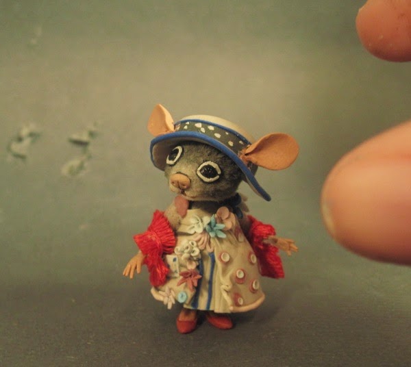 Aleah Klay Studio: Miniature Mouse sculpture one of a kind sculpture SOLD