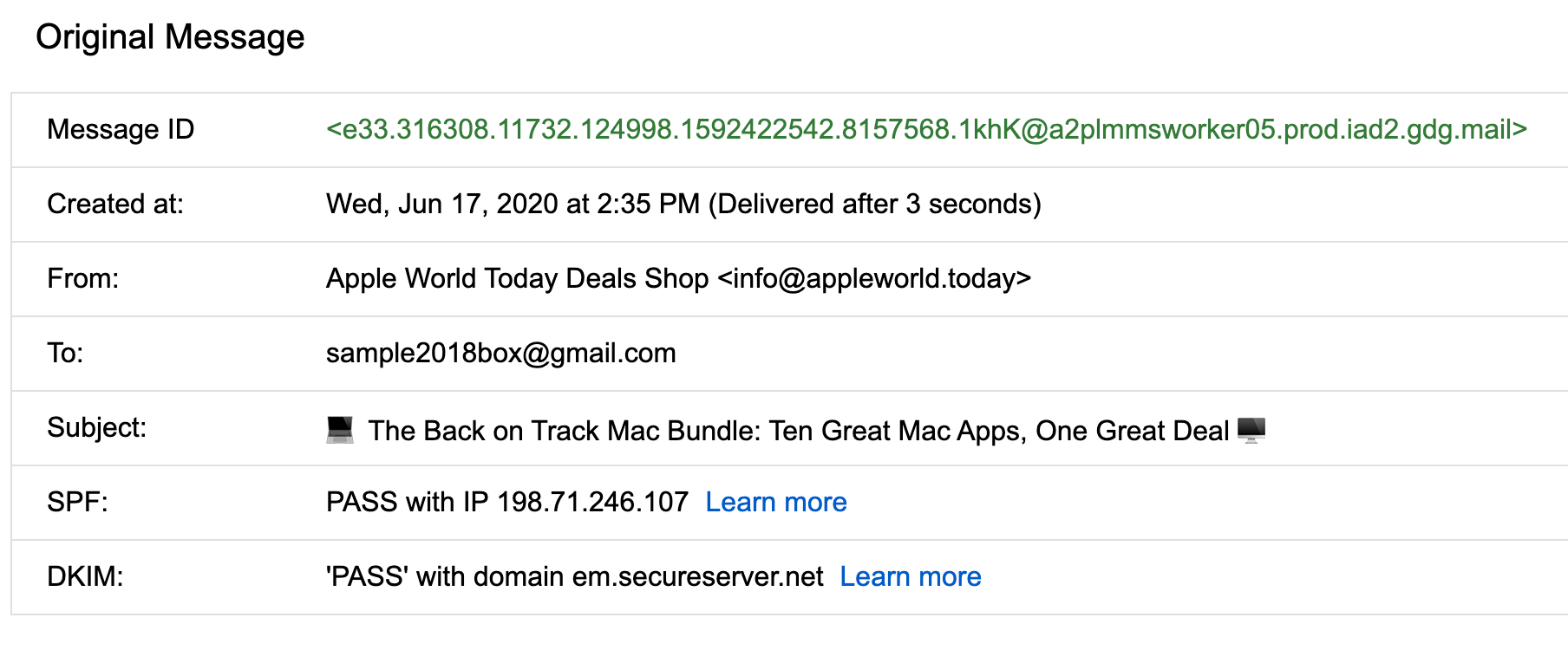 What IP address sent me that email message?