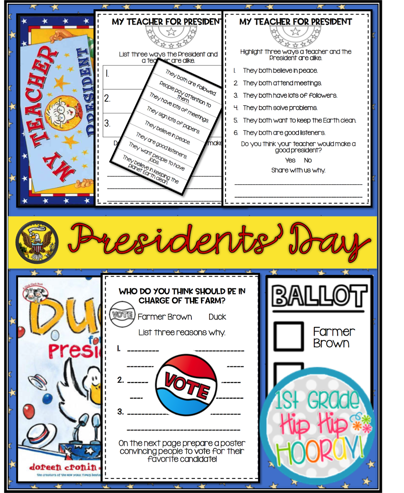 1st Grade Hip Hip Hooray!: Presidents' Day