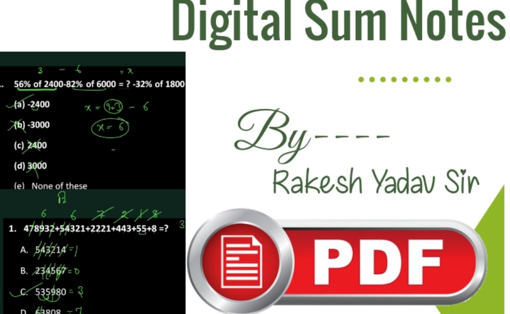 [PDF] Digital Sum Notes Handwritten By Rakesh Yadav Sir ...