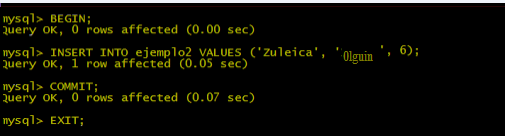 Blog: Ejercicio #2 Comandos ROLLBACK y COMMIT
