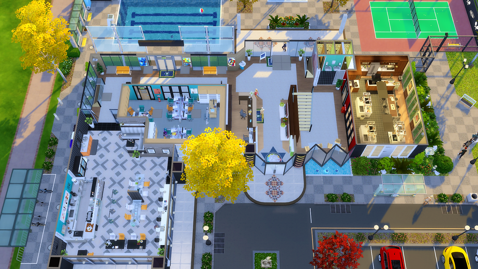 sim house design workshop: Sims 4 Rainbow High School ----- 七彩中学