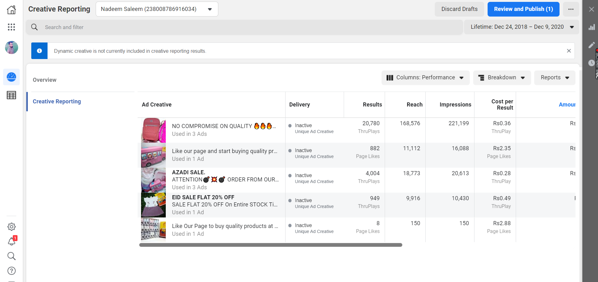 Facebook Ads - My Portfolio