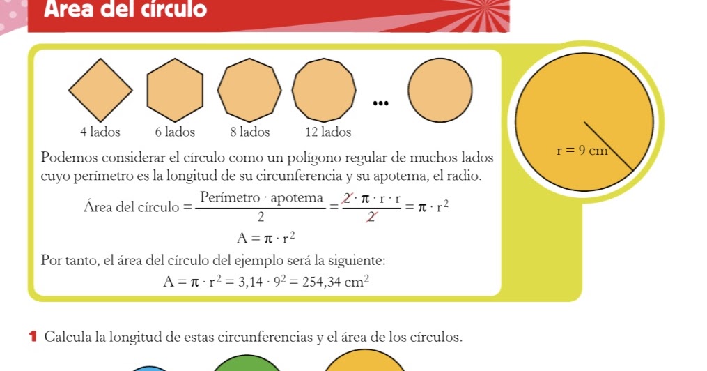 BLOG DE SEXTO B CIA MARÍA SANLÚCAR: MATEMÁTICAS T10 ÁREA DEL CIRCULO