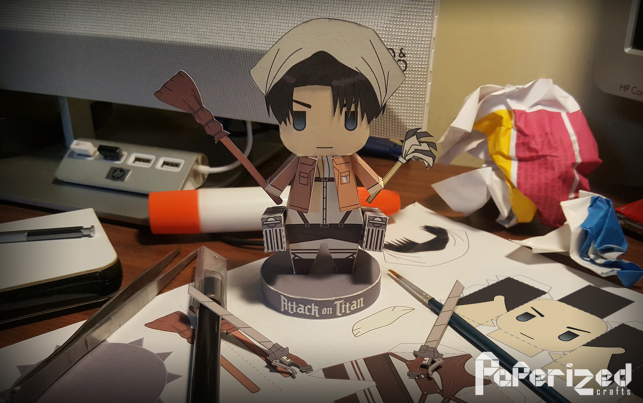 Attack on Titan: Levi Ackerman (Cleaning) Paperized | Paperized Crafts