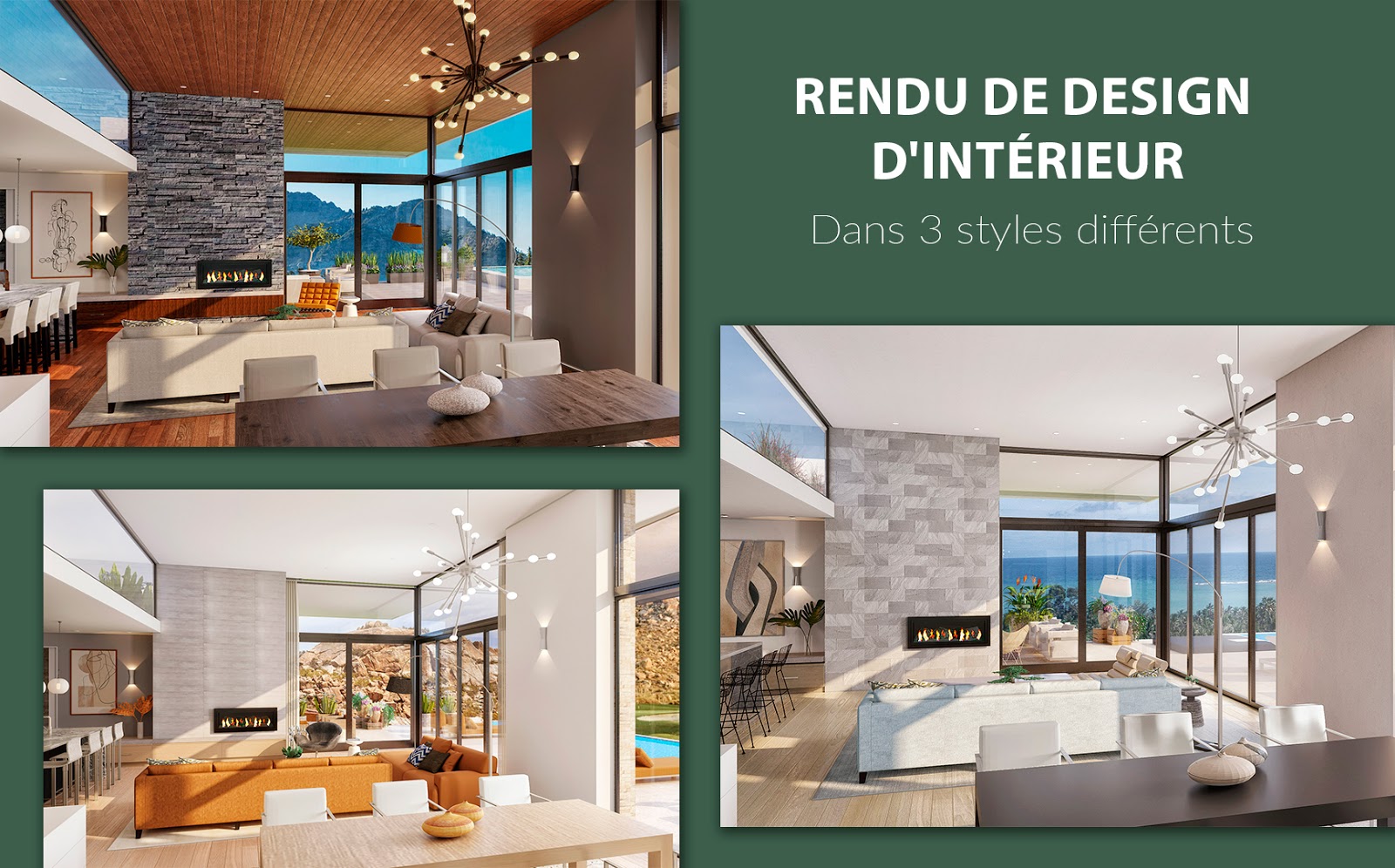 Studio de conception architecturale: Modern Living Room Styles 3D ...