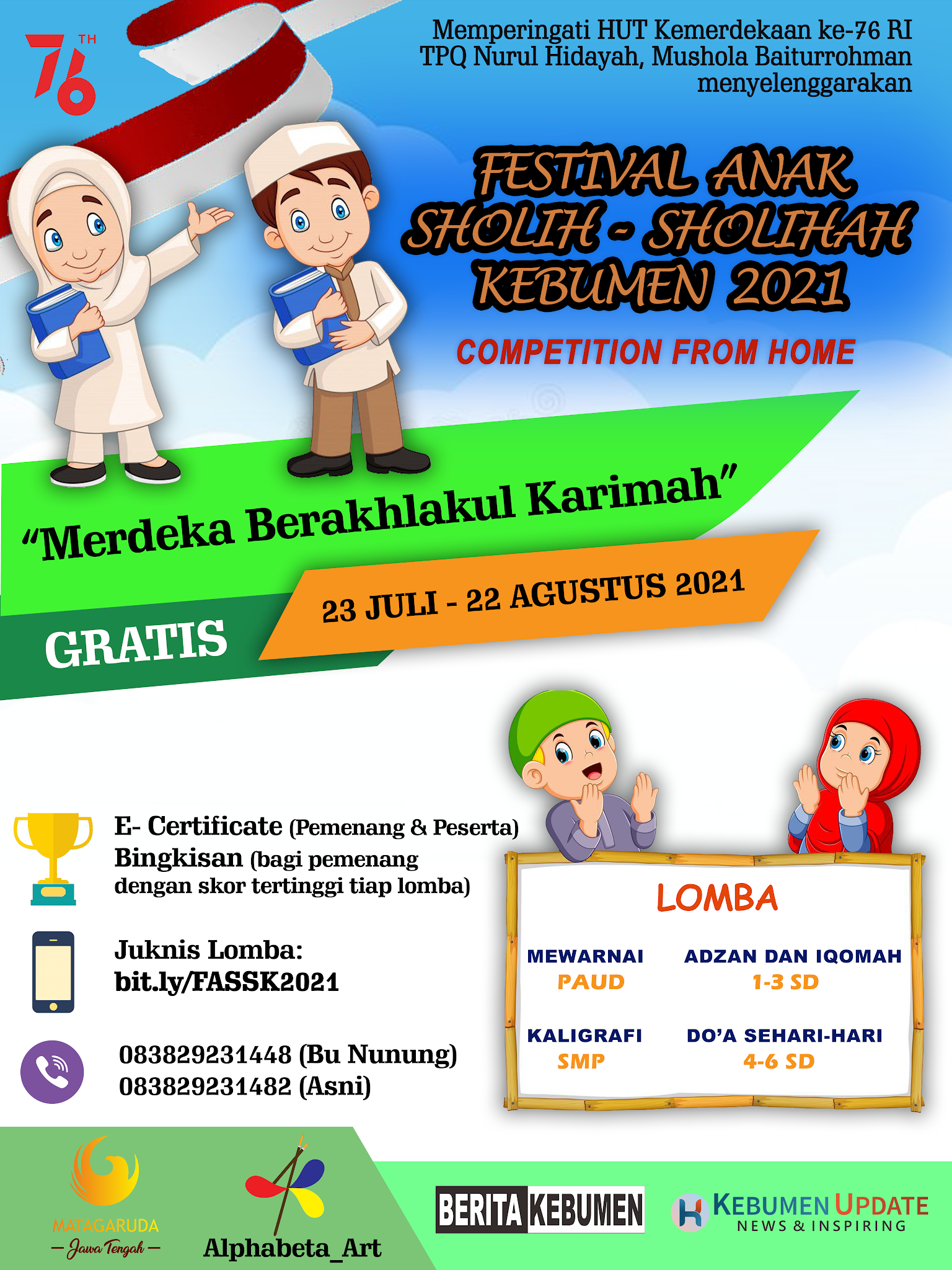 TPQ Nurul Hidayah Meles Gelar Festival Anak Sholih-Sholihah Kebumen 2021