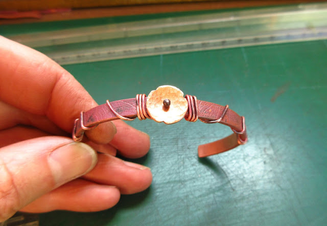 Copper Poppy Cuff Bracelet