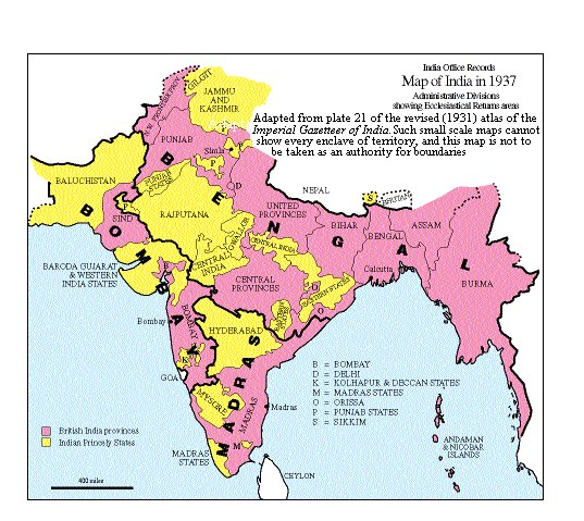 L'India nel 1937