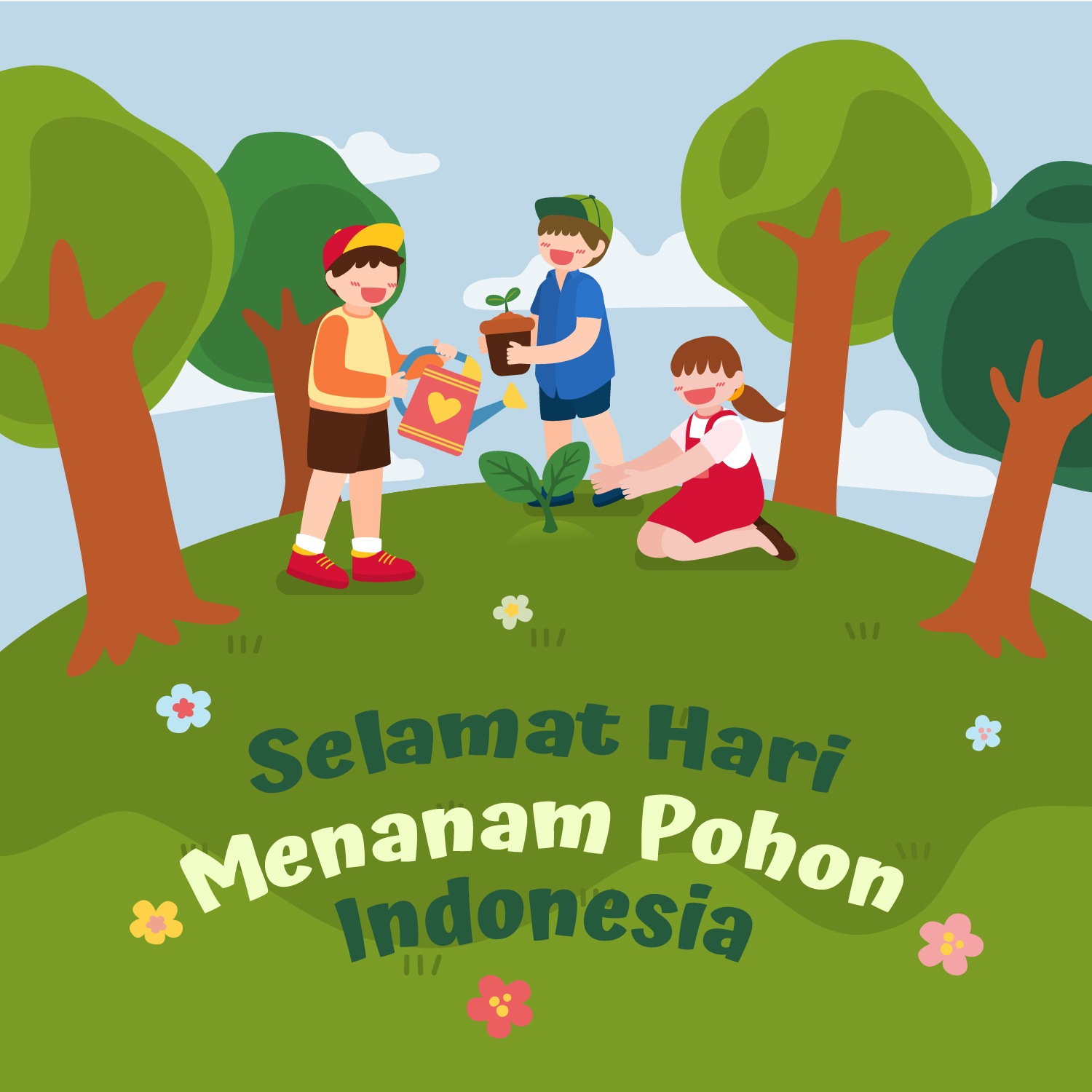 Poster Gambar Ucapan Selamat Hari Menanam Pohon Indonesia - 28 November ...