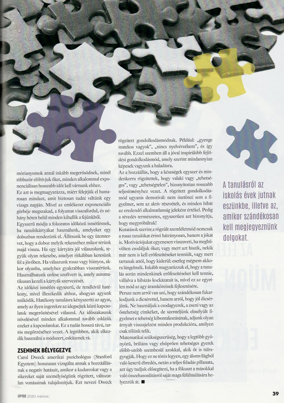 Tények Erődje: A tanulás tanulása - ( IPM magazin )