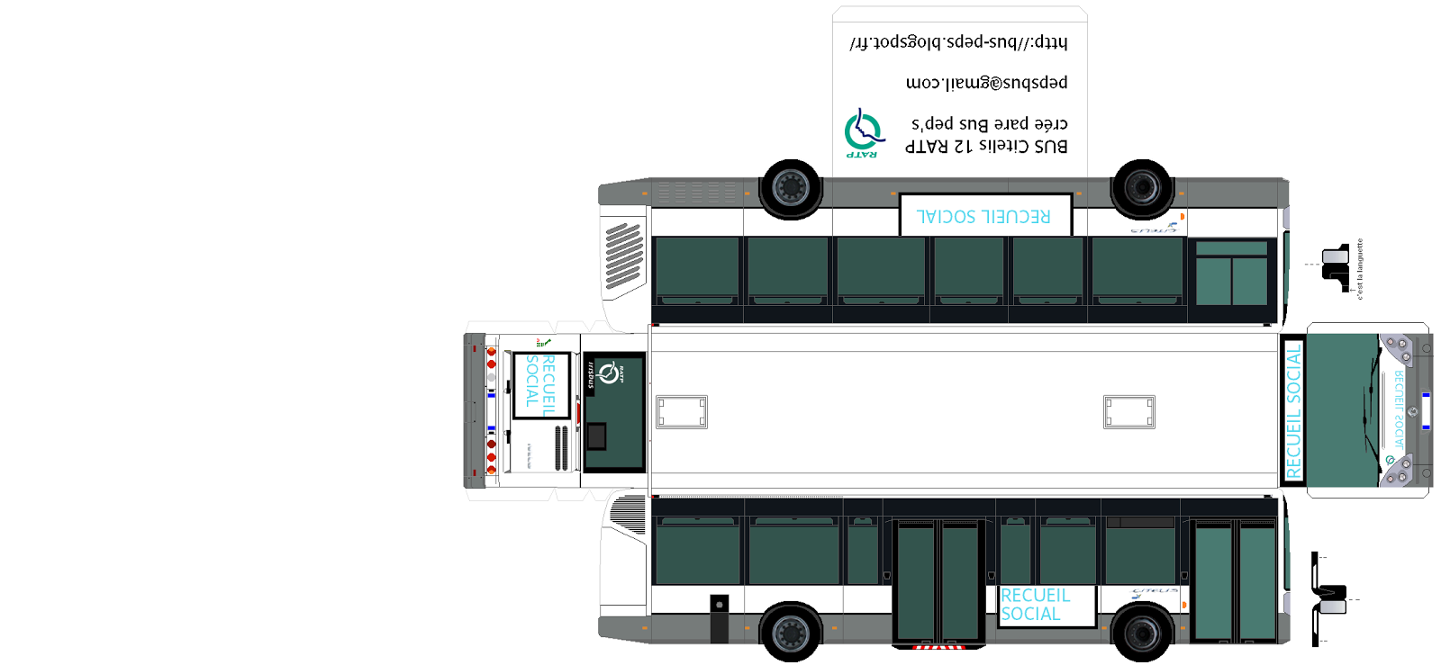 maquette papier: Bus RATP