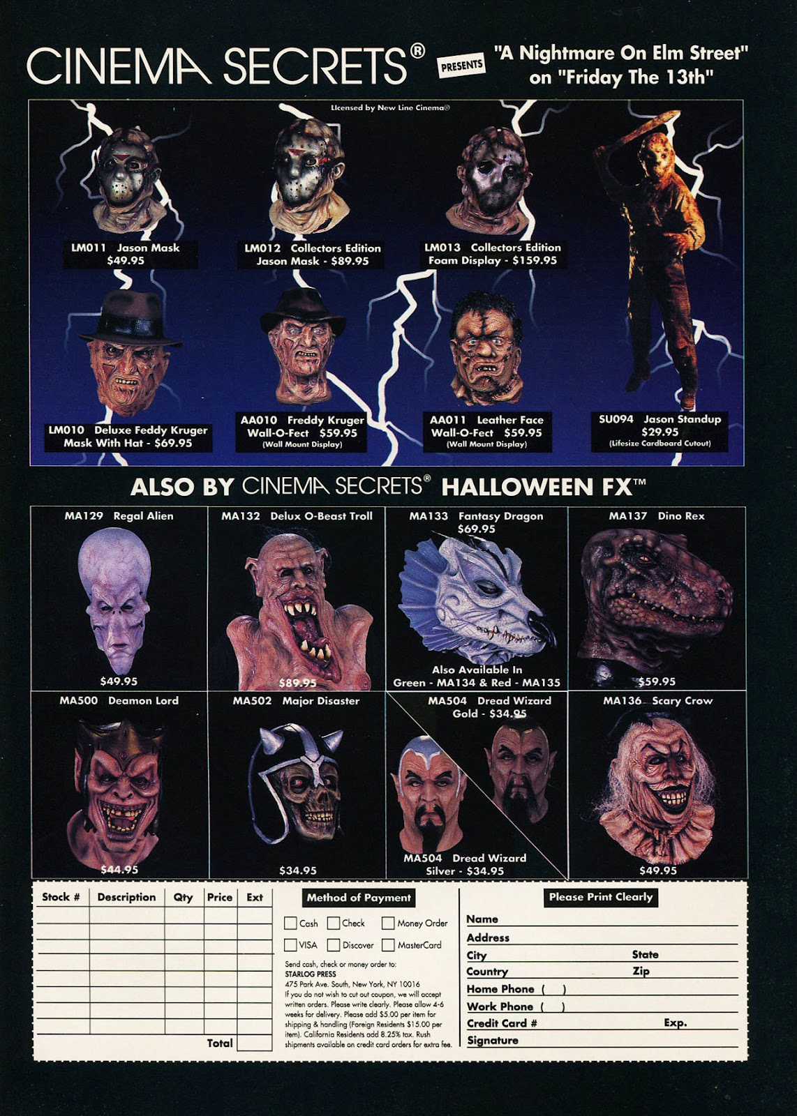 Cinema Secrets Mask Ad | Blood Curdling Blog of Monster Masks