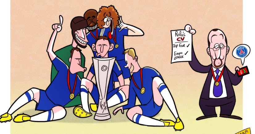 Omar Momani cartoons: Benitez bolsters CV as Chelsea celebrate Europa ...