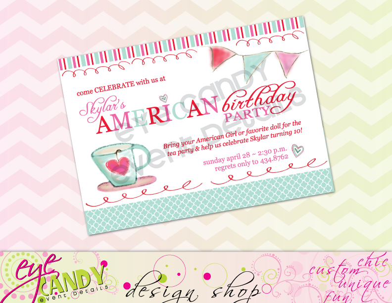 Eye Candy Creative Studio: {COLLECTION DEBUT} American Girl Birthday TEA