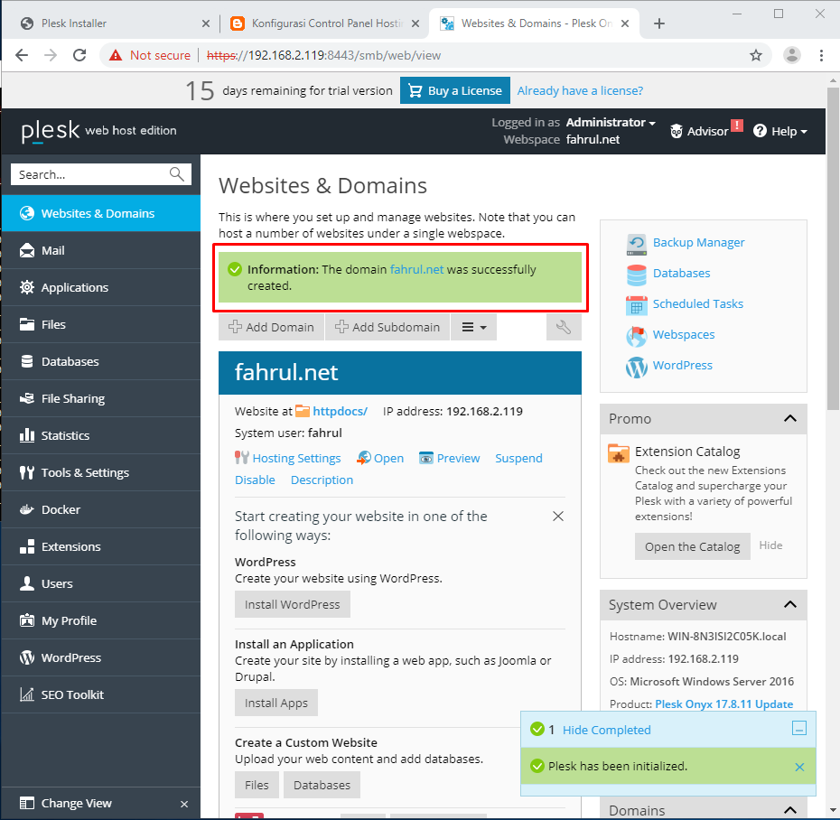 Mengkonfigurasi Control Panel Hosting ~ MATERI KJD