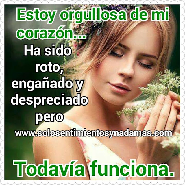 Estoy orgullosa de mi corazón. - Solo sentimientos y nada mas Estoy orgullosa de mi corazón. - Solo sentimientos y nada mas