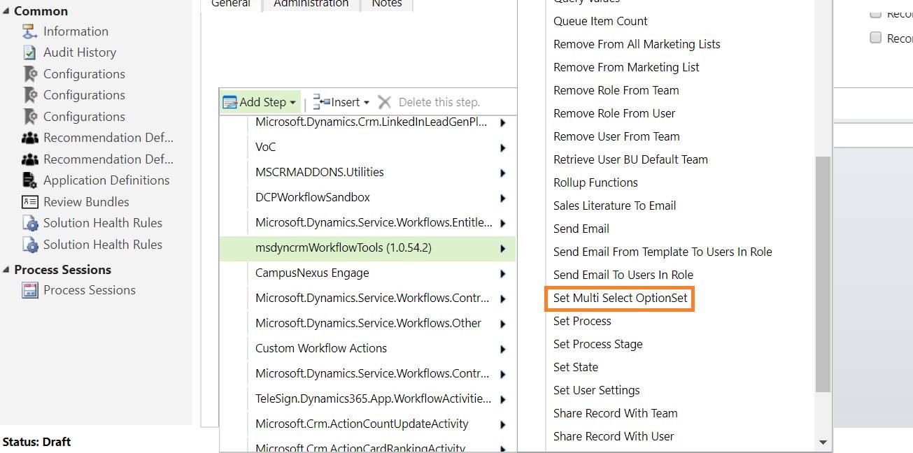 Microsoft Dynamics CRM: Update\Get Multiselect Optionsets in Workflow ...