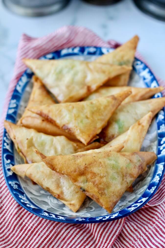 Crispy Shrimp Triangle Spring Rolls | Karen's Kitchen Stories