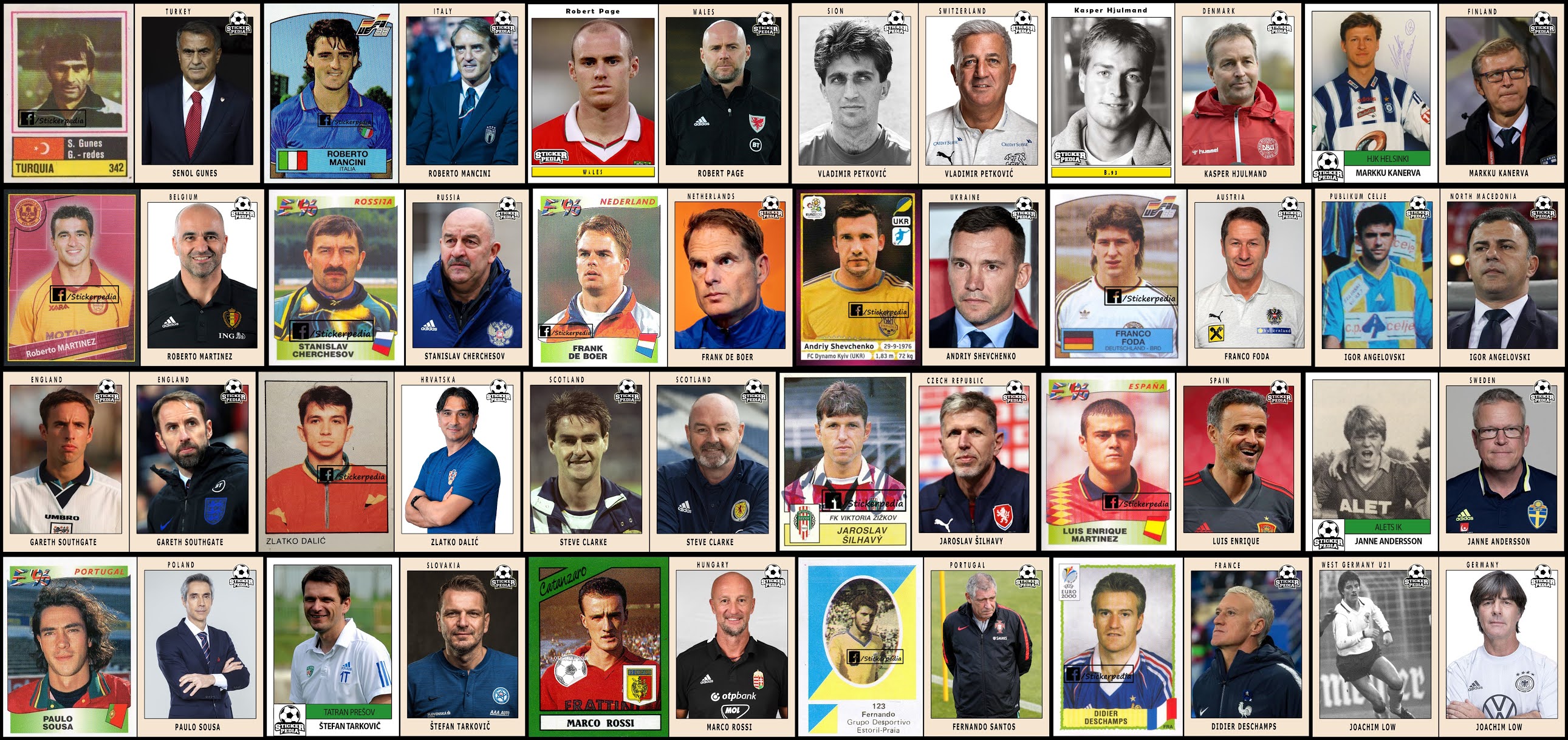 UEFA EURO 2020 MANAGERS DURING THEIR PLAYING DAYS