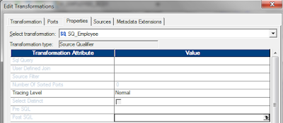 Basic Informatica Tutorial: Source Qualifier Transformation