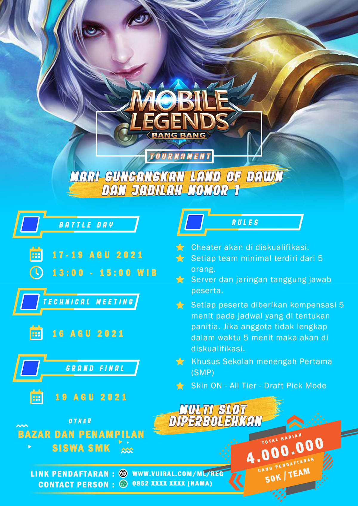 Download Contoh Poster Turnamen Mobile Legends (ML) PSD Siap Edit - Vuiral
