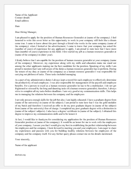 Human Resources Generalist Cover Letter Resume Letter human-resources-generalist-cover-letter-resume-letter