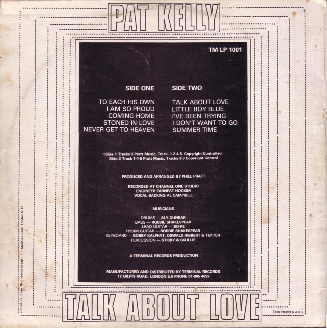 Compartilhando Reggae: Pat Kelly - Talk About Love ( 1978)