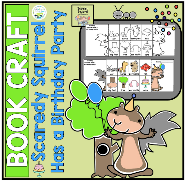 SCAREDY SQUIRREL HAS A BIRTHDAY PARTY BOOK CRAFT ~ Book Units by Lynn