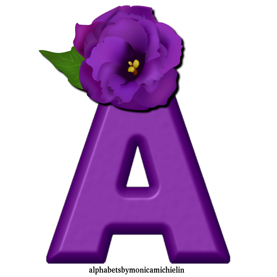 M. Michielin Alphabets: PURPLE FLOWER ALPHABET PNG