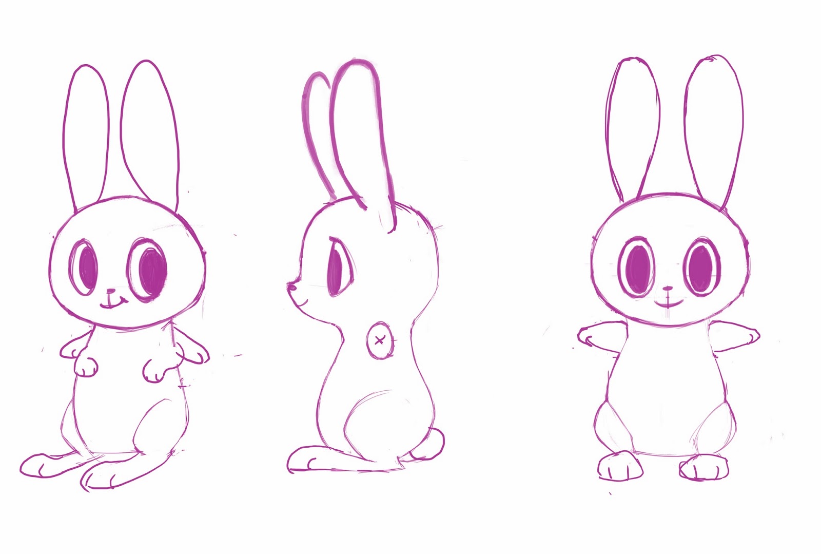 Ram's Horn: Bunny model sheet and trees