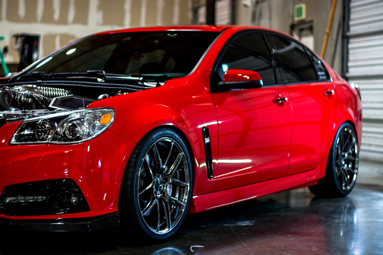 Chevy SS Sedan on ACE Alloy Flowform Series AFF02 Black Chrome 20"