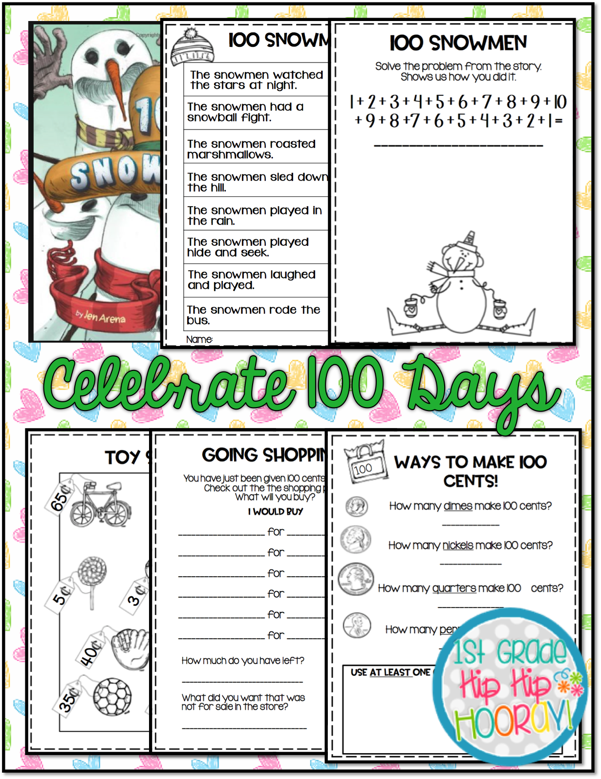 1st Grade Hip Hip Hooray!: 100 Ways to Celebrate 100 Days!!