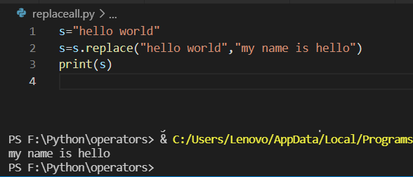 python replaceall - InstanceOfJava