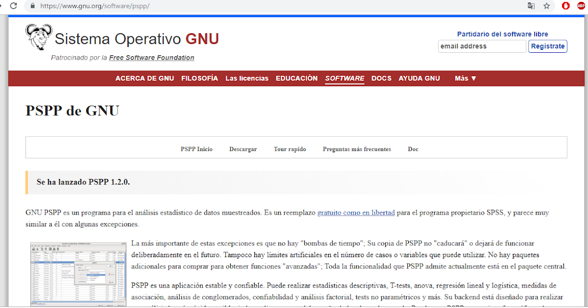 UCE-DTIC: GNU PSPP, alternativa a SPSS