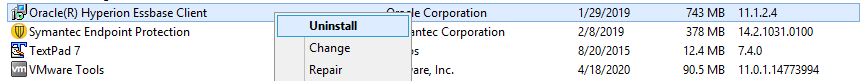 Essbase Client MSI (EssbaseClient.exe) installation and version check ...