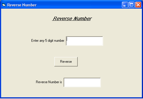 IGNOU: VB-44 : Reverse a given 5 digit number