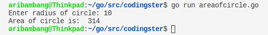 Go Program To Find Area Of Circle (Golang) - Codingster