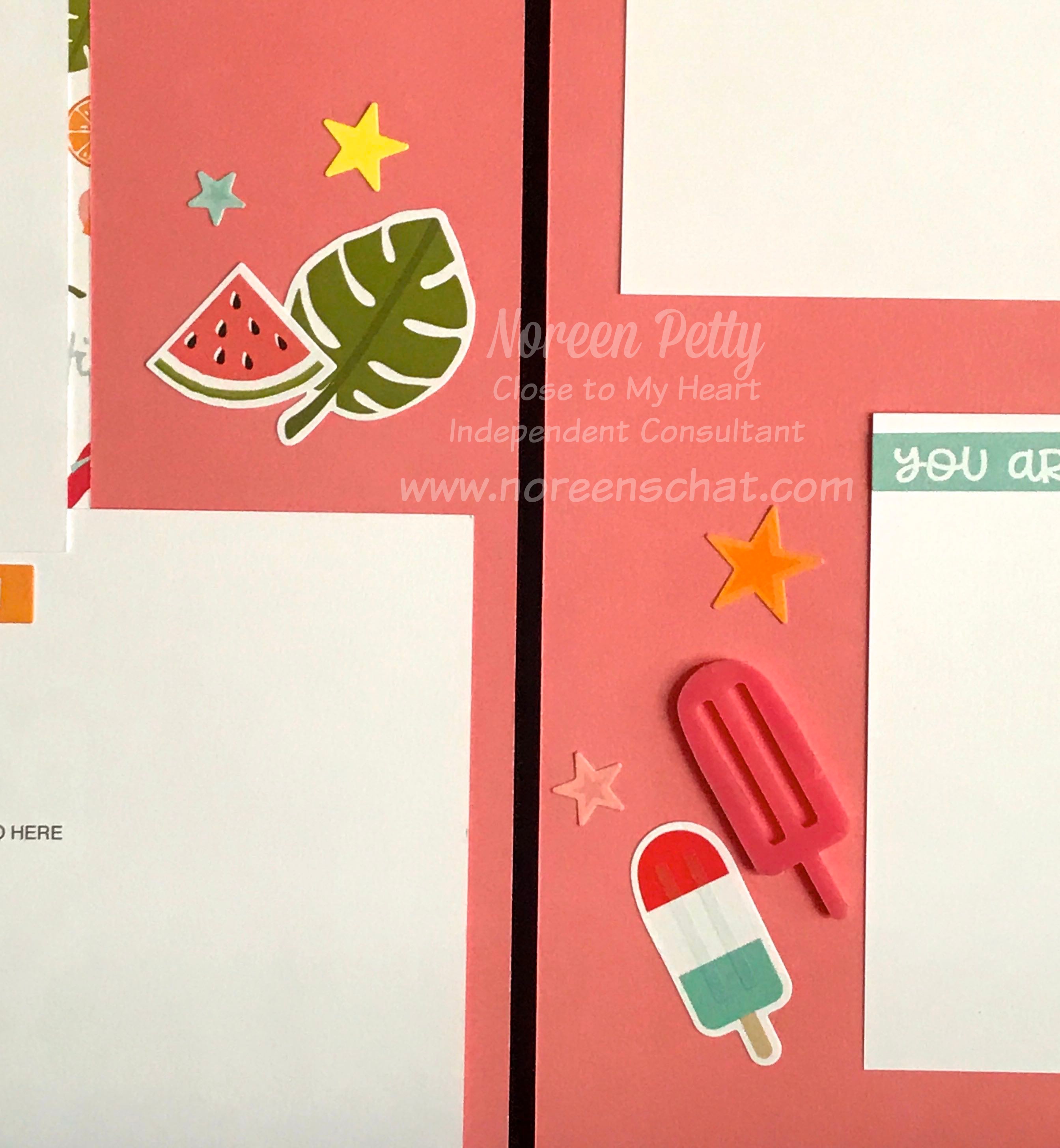 Noreen's Scrap N Chat: CTMH Summer Vibes Memories Scrapbook Layout