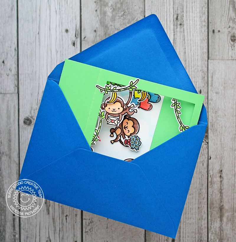 Sunny Studio: Love Monkey Cards with Anja and Vanessa