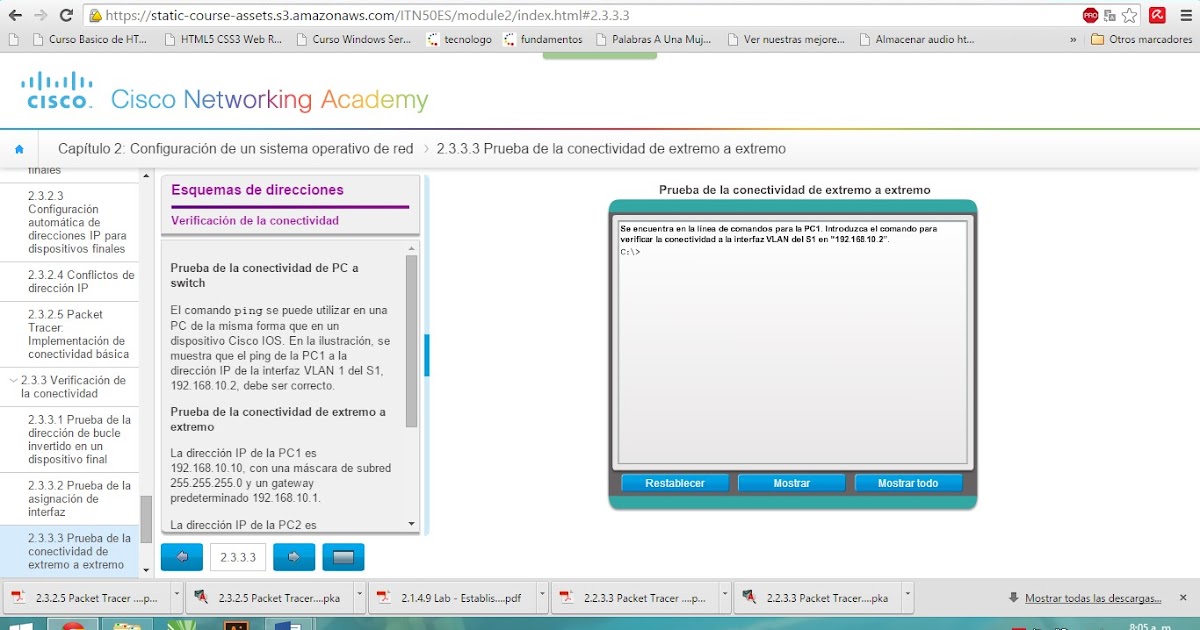 CISCO CCNA 1 v5.0: 2.3.3.3 Laboratorio