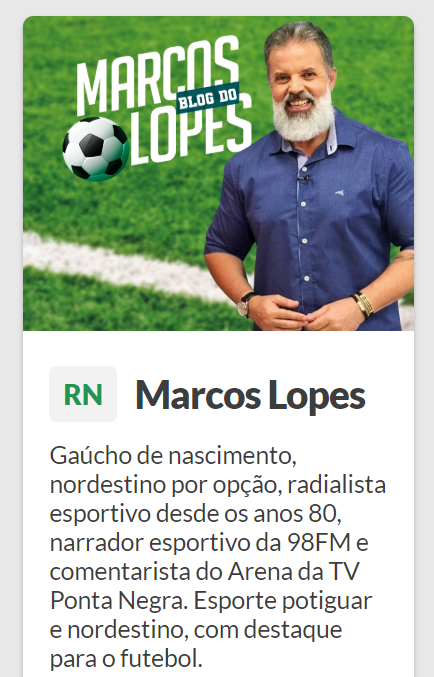 Blog do Trindade: Marcos Lopes estreia novo Blog focando o Futebol Potiguar