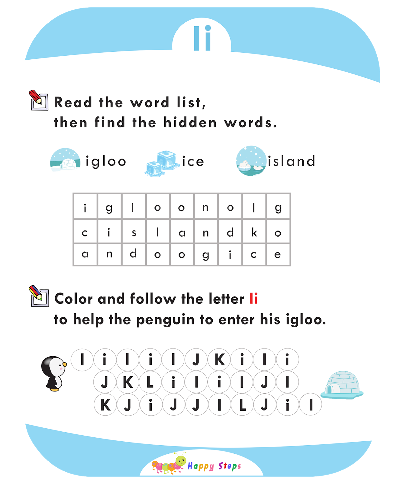 Activity Worksheet -3 Letter I