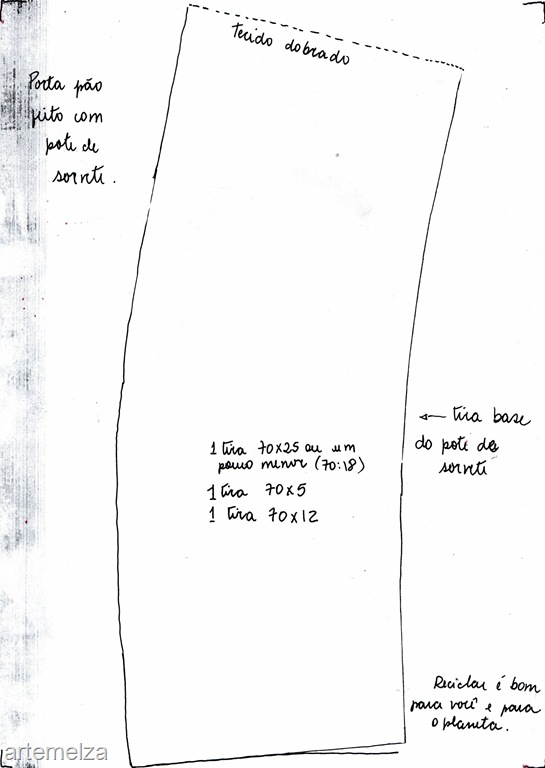 Eu Amo Artesanato: Porta Pão com Molde e Passo a Passo