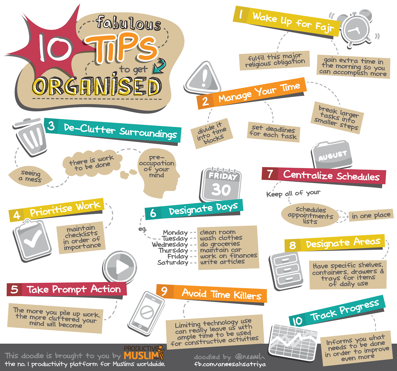 10 Fabulous Tips to get Organised