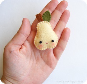 Pera em feltro com molde - Diy Feltro