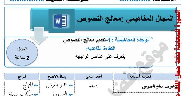 مذكرات السنة الاولى متوسط في الإعلام الآلي المجال 02 الوحدة 01