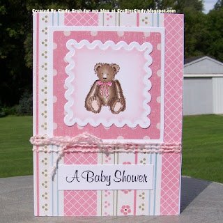 Cre8iveCindy: Baby Teddy Bear Pink Card
