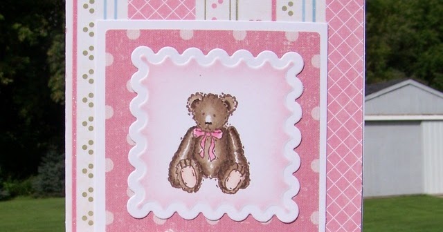 Cre8iveCindy: Baby Teddy Bear Pink Card