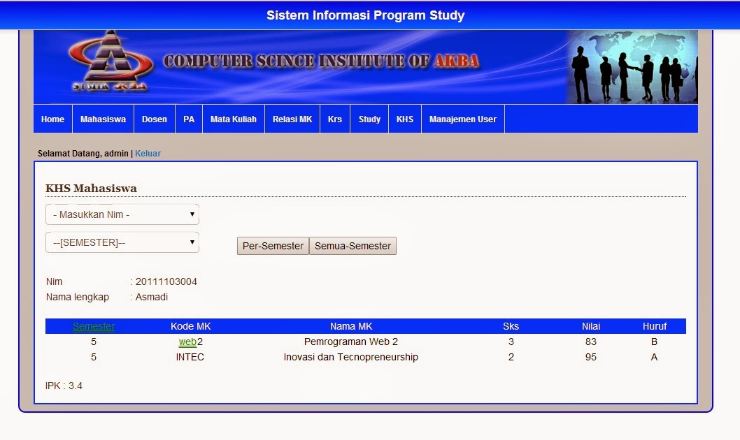 Sistem Informasi KRS dan KHS online menggunakan php | Materi Dalam Hidup